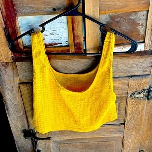 SHEIN | Tops | Yellow Textured Crop Tank Top Nwot | Poshmark